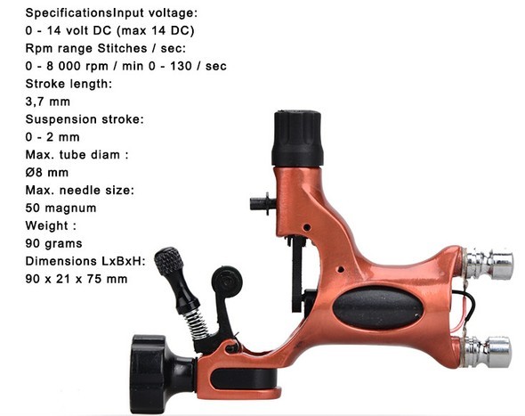 Medium Stroke Rotary Bizarre V2 Tattoo Gun Equipment Supplies For ...